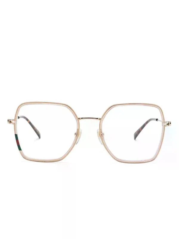 Gucci Square-frame Glasses - Gold