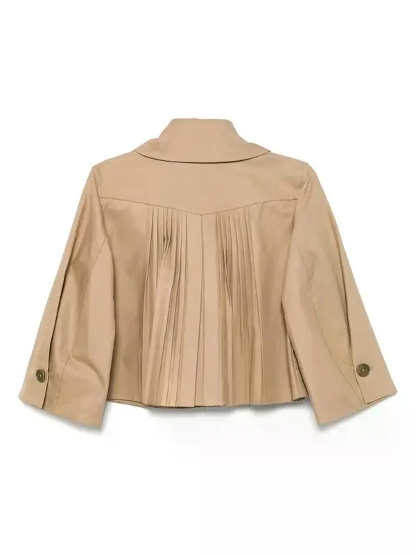 Dice Kayek Cropped Trench Jacket With Pleated Back