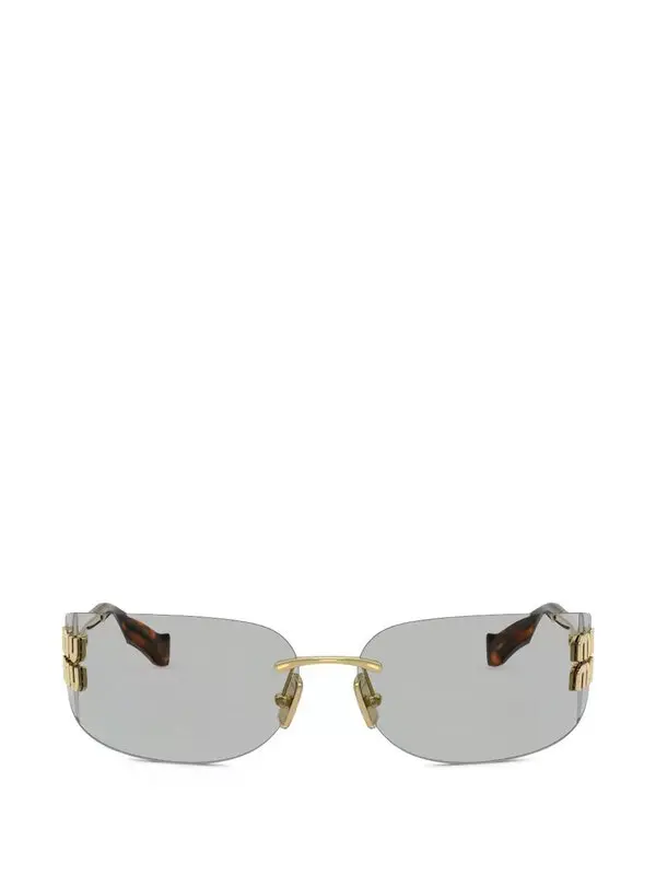 Miu Miu Logo-detail Sunglasses - Gold