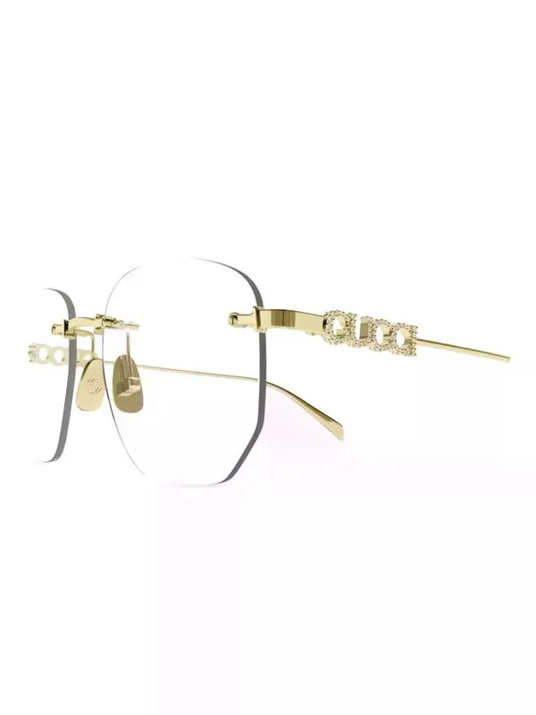 Gucci Logo-lettering Rimless Glasses