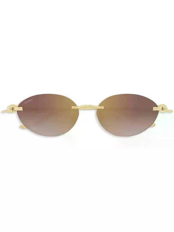 CARTIER Oval Frame Sunglasses - Gold