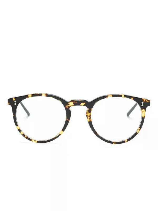 Oliver Spencer Tortoiseshell Round-frame Glasses - Black