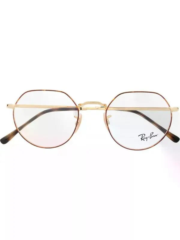 Ray-ban Jack Round-frame Glasses - Gold