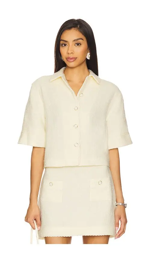 Simkhai Khloe Short Sleeve Button Down Top