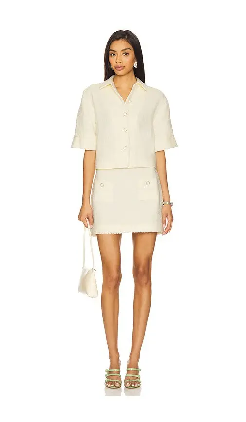 Simkhai Khloe Short Sleeve Button Down Top