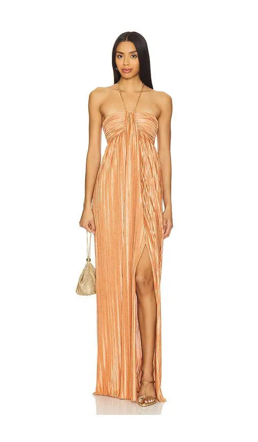chinese dress ladies By Nicola S/S wavy Maxi Dress – Boutique Hire main image 1