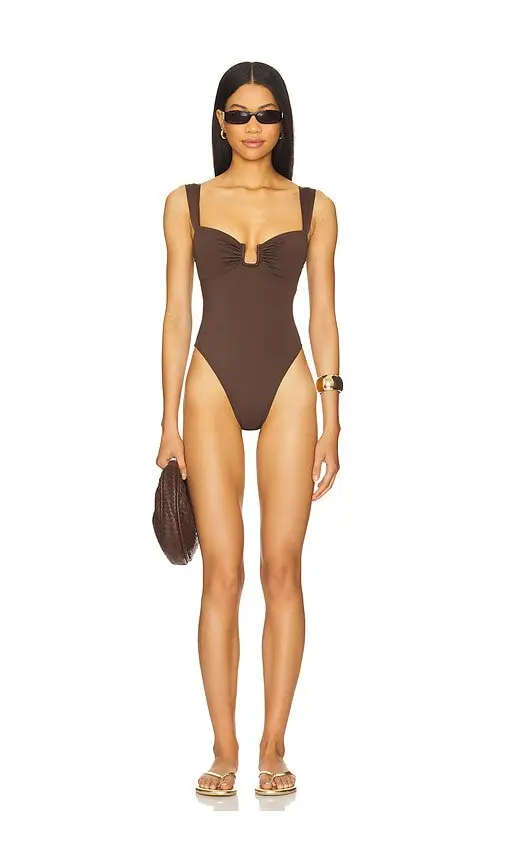 AWAY THAT DAY Cannes One Piece Swimsuit - Espresso