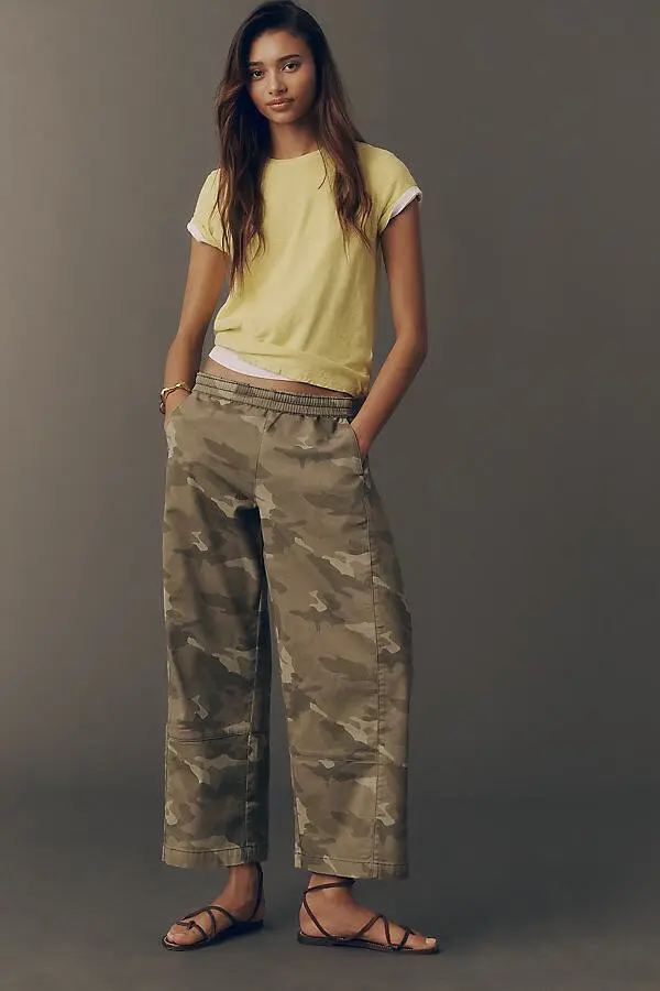 PILCRO Izzie Relaxed Printed Barrel Pants