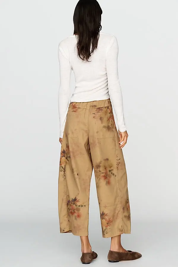 PILCRO Izzie Relaxed Printed Barrel Pants - Neutral Pattern