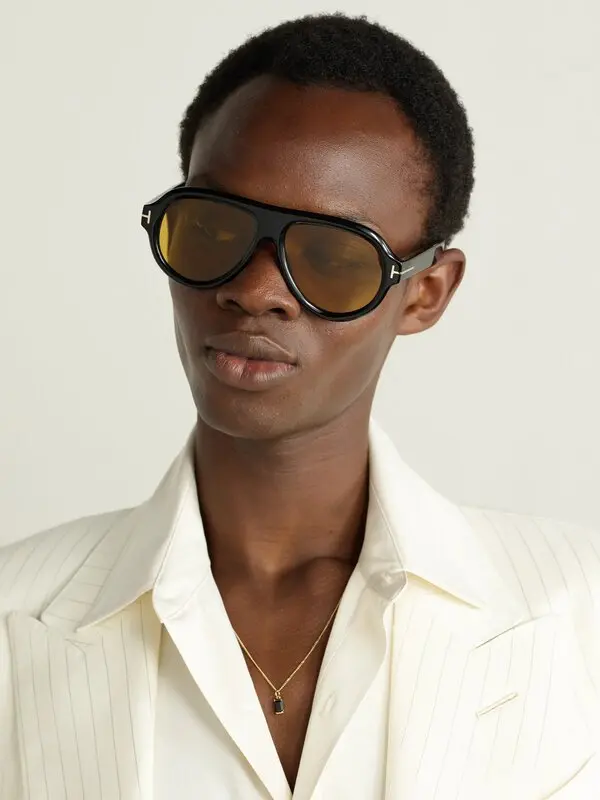 TOM FORD Icon Pilot Aviator Sunglasses - Black