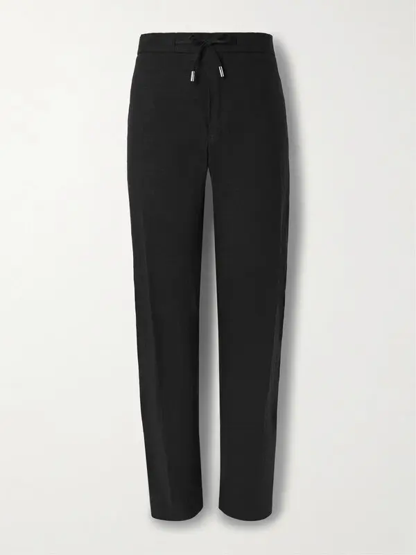 Mr P. James Straight-leg Linen Trousers - Gray