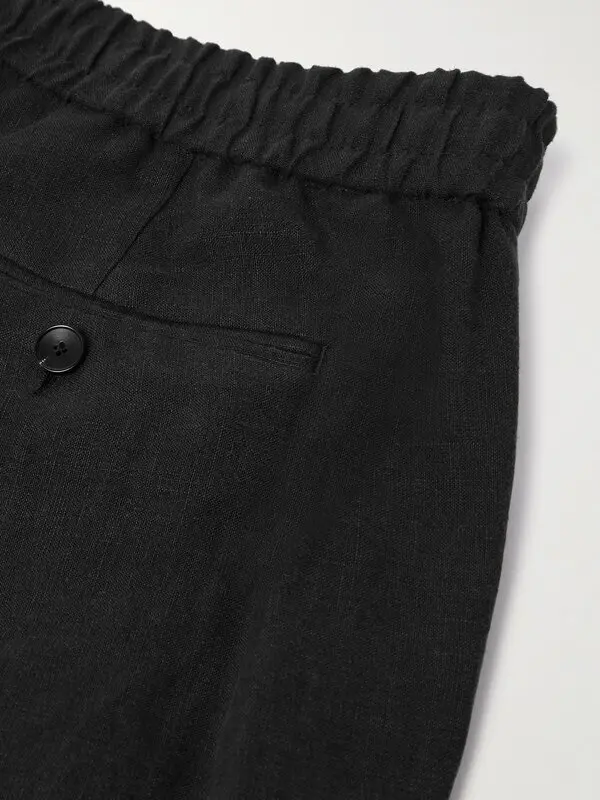 Mr P. James Straight-leg Linen Trousers - Gray