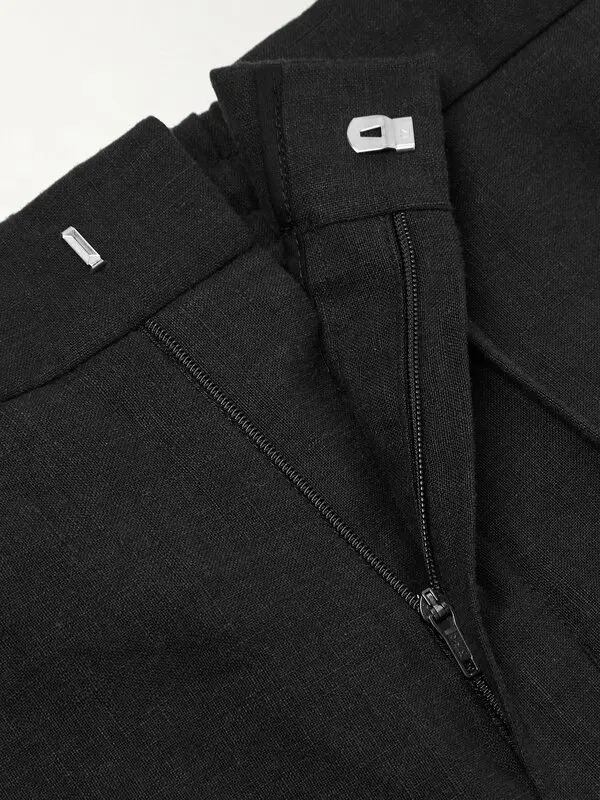 Mr P. James Straight-leg Linen Trousers - Gray