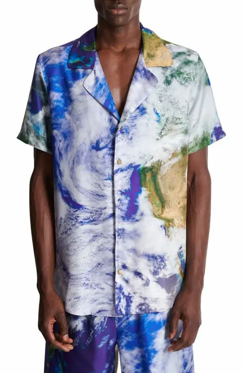 Balmain Pyjama Shirt With Earth Print