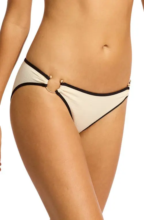 Seafolly Ring Hipster Bikini Bottom - Ecru