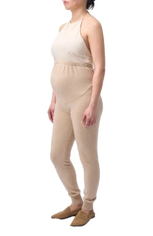Gobi Cashmere Maternity Knit Pants - Beige