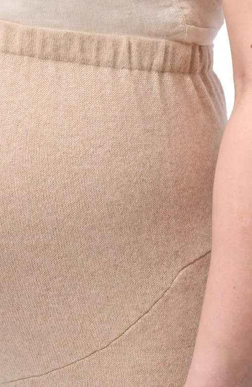 Gobi Cashmere Maternity Knit Pants - Beige