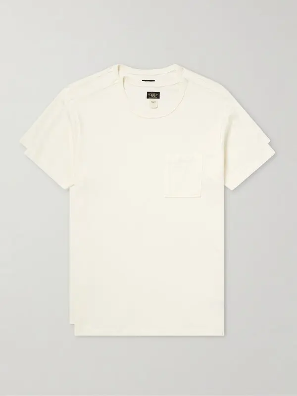 Ralph Lauren Two-pack Garment-dyed Cotton-jersey T-shirts - Neutrals