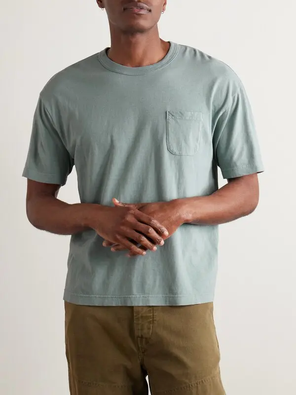 Visvim Jumbo Garment-dyed Cotton-blend Jersey T-shirt - Green