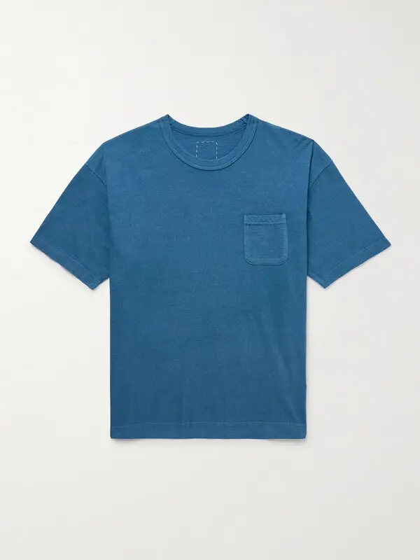 Visvim Jumbo Garment-dyed Cotton-jersey T-shirt - Blue