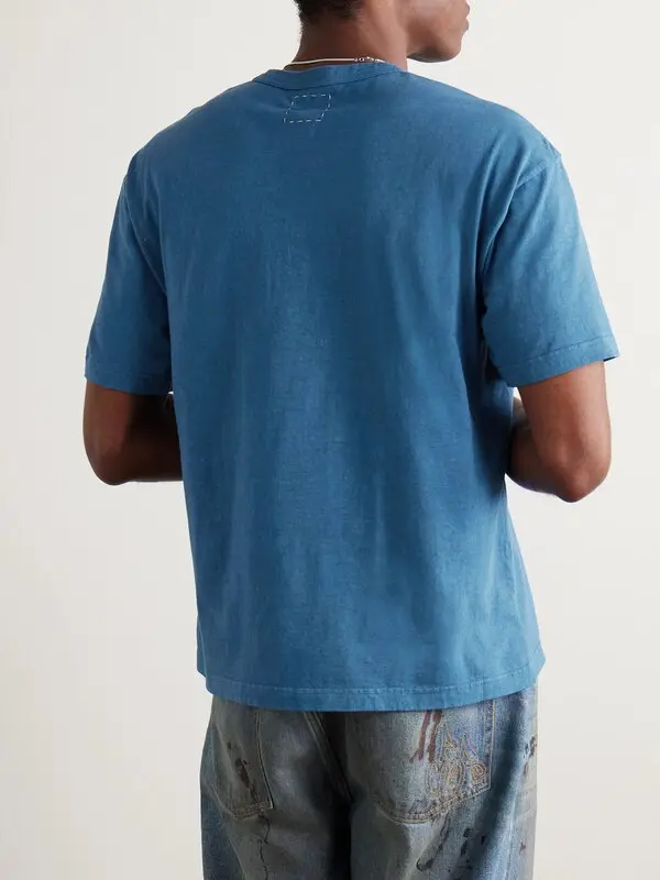 Visvim Jumbo Garment-dyed Cotton-jersey T-shirt - Blue