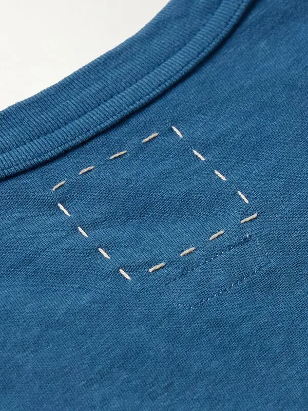 Visvim Jumbo Garment-dyed Cotton-jersey T-shirt - Blue