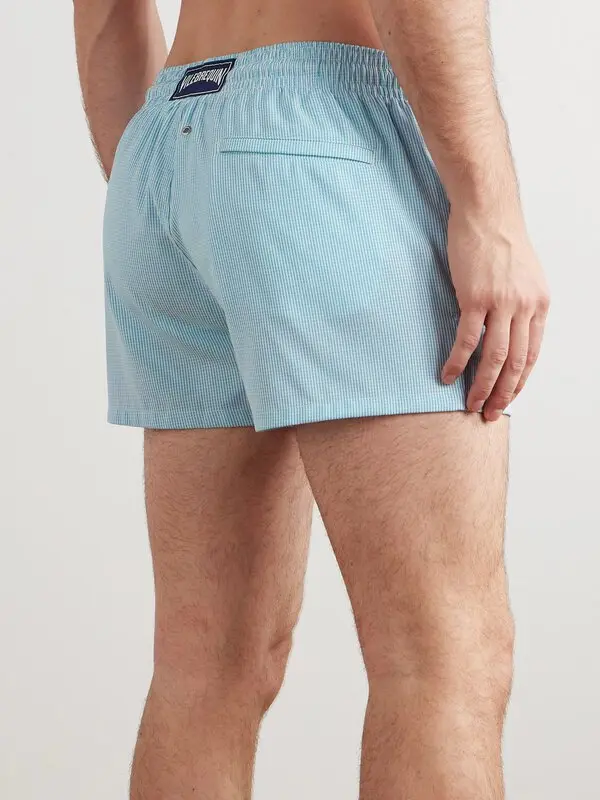 Vilebrequin Milton Slim-fit Short-length Striped Swim Shorts - Blue