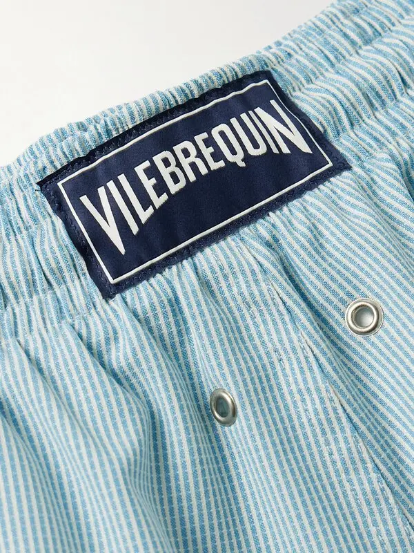 Vilebrequin Milton Slim-fit Short-length Striped Swim Shorts - Blue