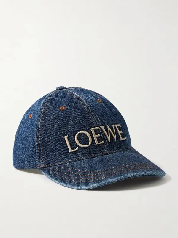 Loewe Logo-embroidered Denim Baseball Cap - Blue