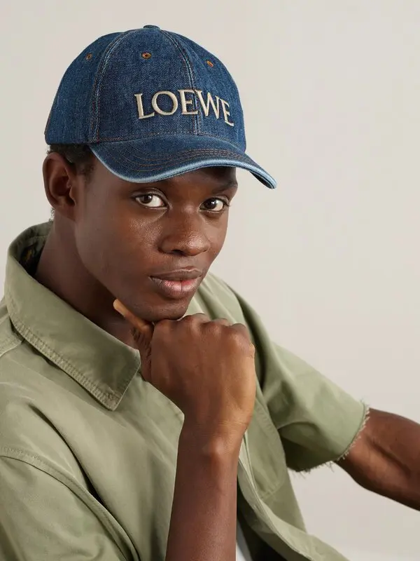 Loewe Logo-embroidered Denim Baseball Cap - Blue