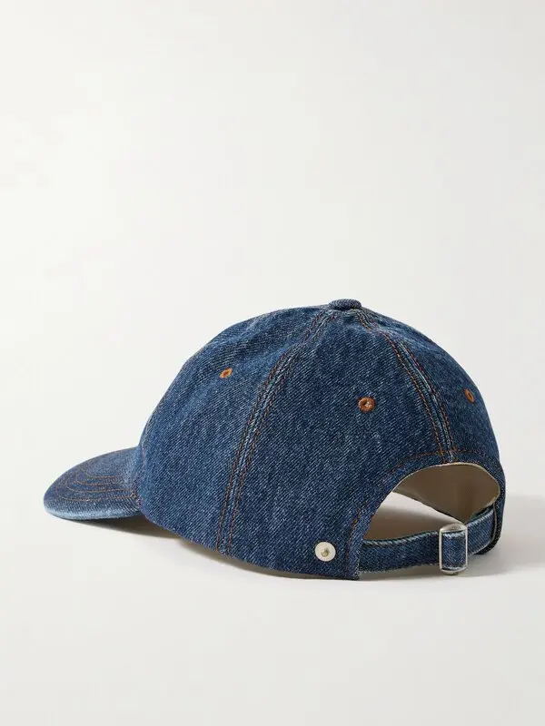 Loewe Logo-embroidered Denim Baseball Cap - Blue