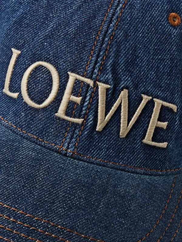 Loewe Logo-embroidered Denim Baseball Cap - Blue