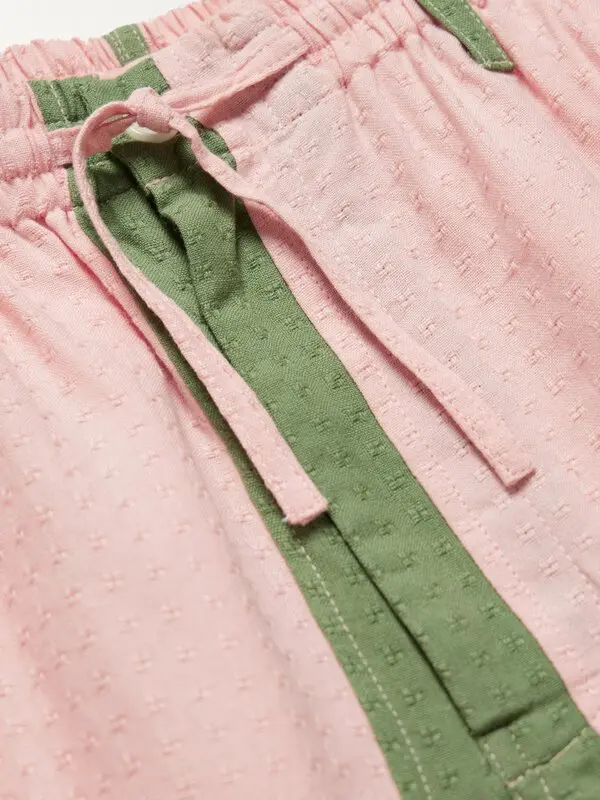 KARDO Milo Straight-leg Striped Cotton-jacquard Shorts