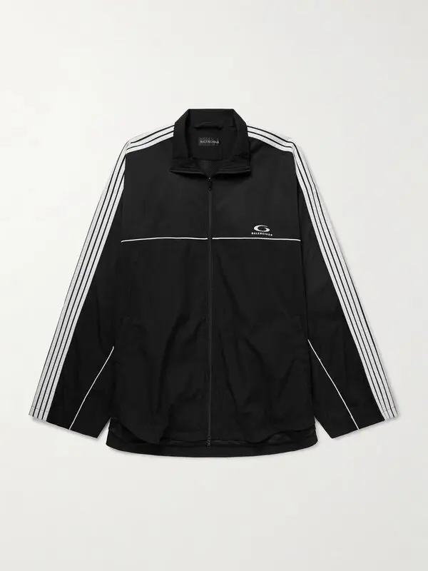 Balenciaga Oversized Striped Logo-embroidered Track Jacket