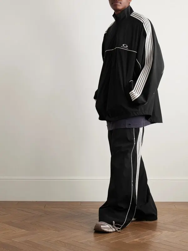 Balenciaga Oversized Striped Logo-embroidered Track Jacket