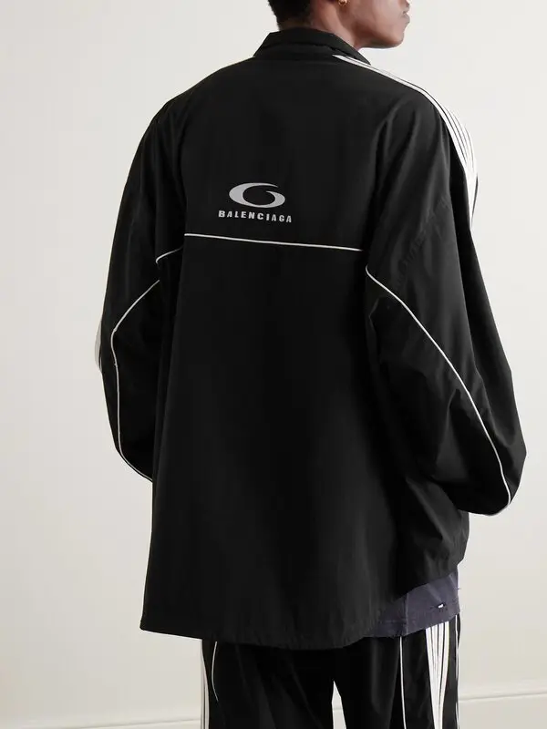 Balenciaga Oversized Striped Logo-embroidered Track Jacket