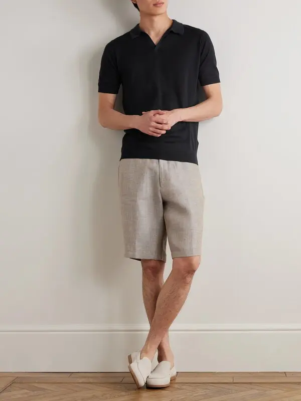 John Smedley Noah Sea Island Cotton Polo Shirt - Black
