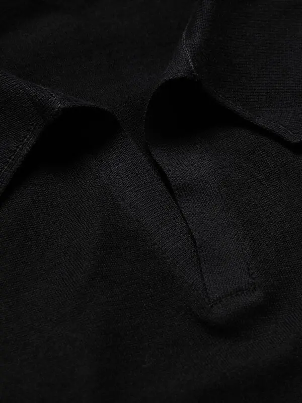 John Smedley Noah Sea Island Cotton Polo Shirt - Black