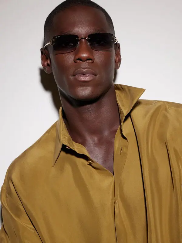 Cartier Signature C Rimless Square Sunglasses - Gold