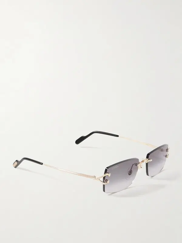 Cartier Signature C Rimless Square Sunglasses - Gold