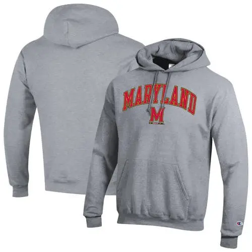 Champion Maryland Terrapins Arch Over Logo Pullover Hoodie - Heather Gray