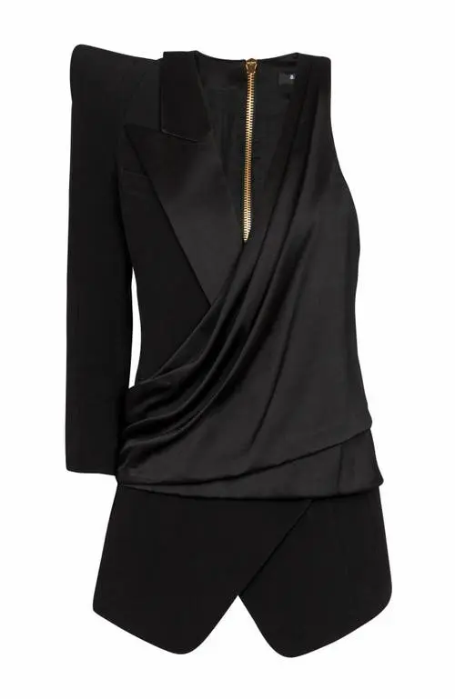 Balmain Asymmetric Jacket With Structured Shoulder