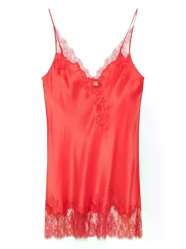 Carine Gilson Silk Slip Dress - Red