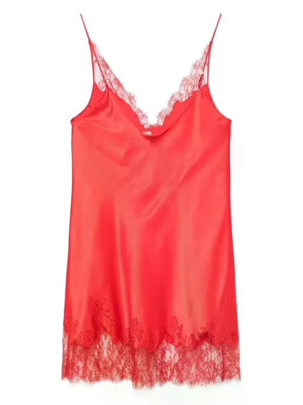 Carine Gilson Silk Slip Dress - Red