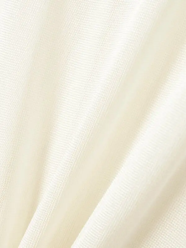 DONDE ESTEBAN Guayabera Pointelle-knit Cardigan