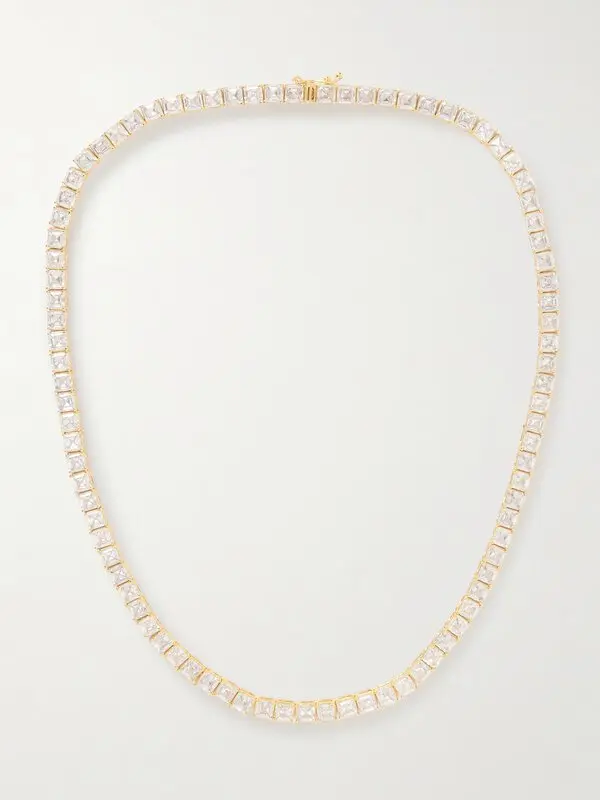 ROXANNE ASSOULIN Gia Cushion-cut Cubic Zirconia Necklace - Gold