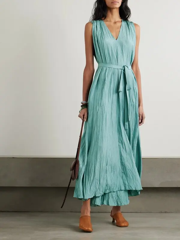 JOSEPH Martini Belted Silk-habotai Midi Dress