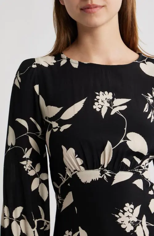 LIPSY Floral Print Long Sleeve Minidress