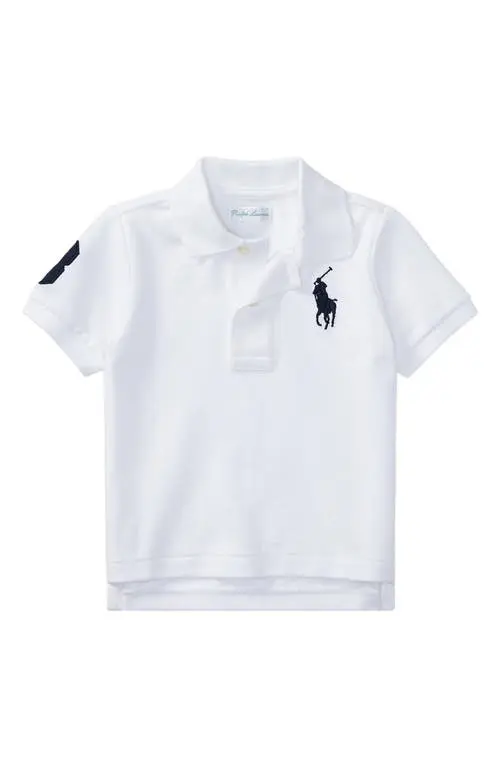 Ralph Lauren Mesh Sleeve Cotton Polo - White