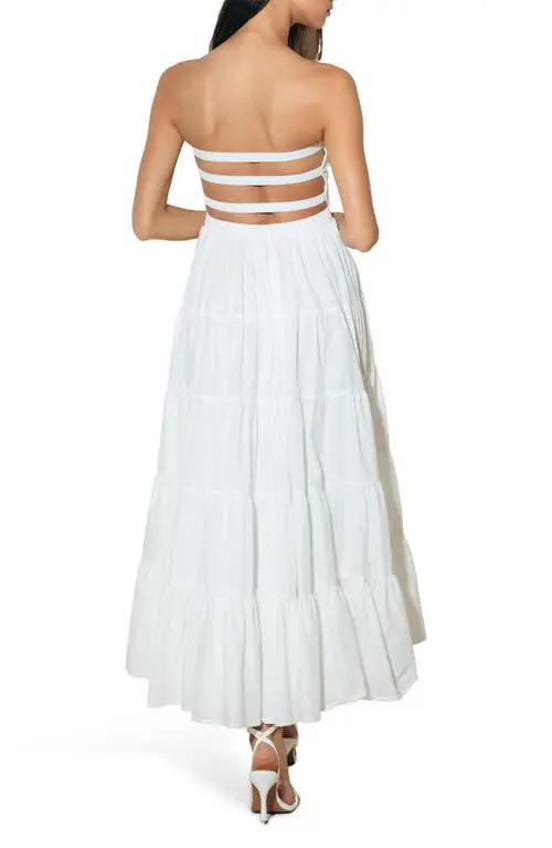 FREEMARKET Strapless Tiered Maxi Dress